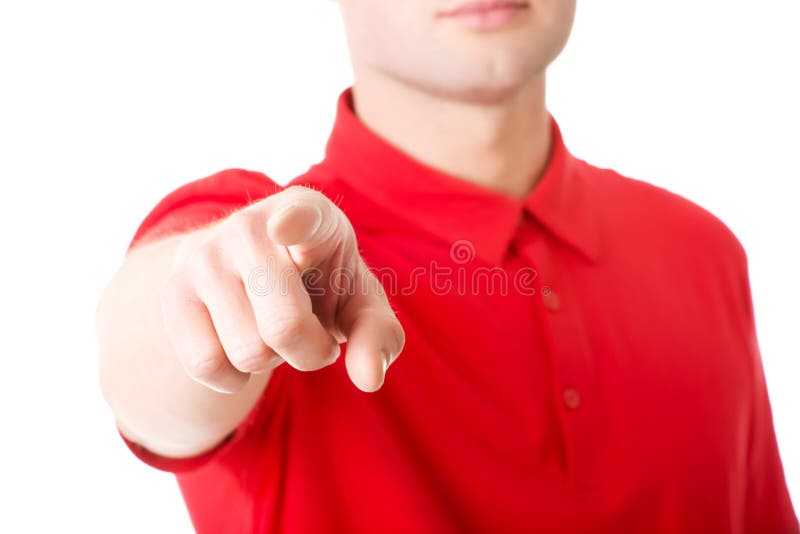 Serious Young Man Pointing You Stock Photo - Image of shirt, pointing ...