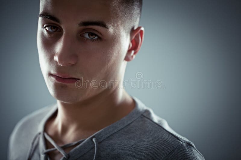 Serious Young Man S Portrait Stock Image - Image of eyes, contemporary ...