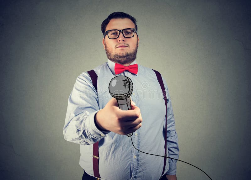 Serious Young Man Taking Interview Stock Image - Image of communication ...