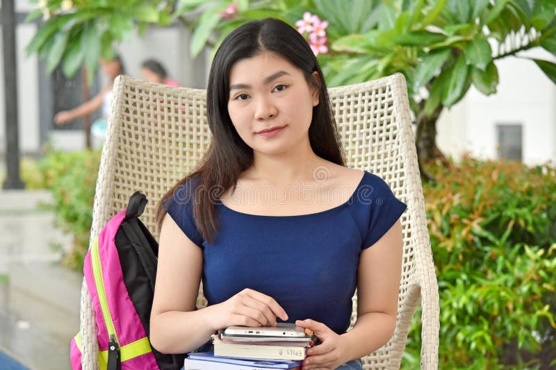 A Serious Youthful Chinese Female Student Stock Image - Image of china ...