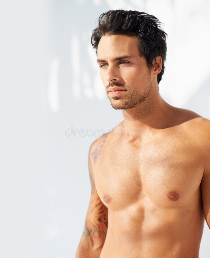 Seriously Sexy. a Handsome Young Man Standing Outside Shirtless. Stock ... Seriously Sexy. a Handsome Young Man Standing Outside Shirtless. Stock ...