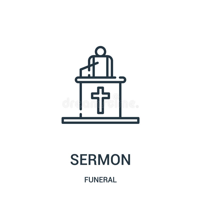 Sermon Icon Vector from Funeral Collection. Thin Line Sermon Outline ...