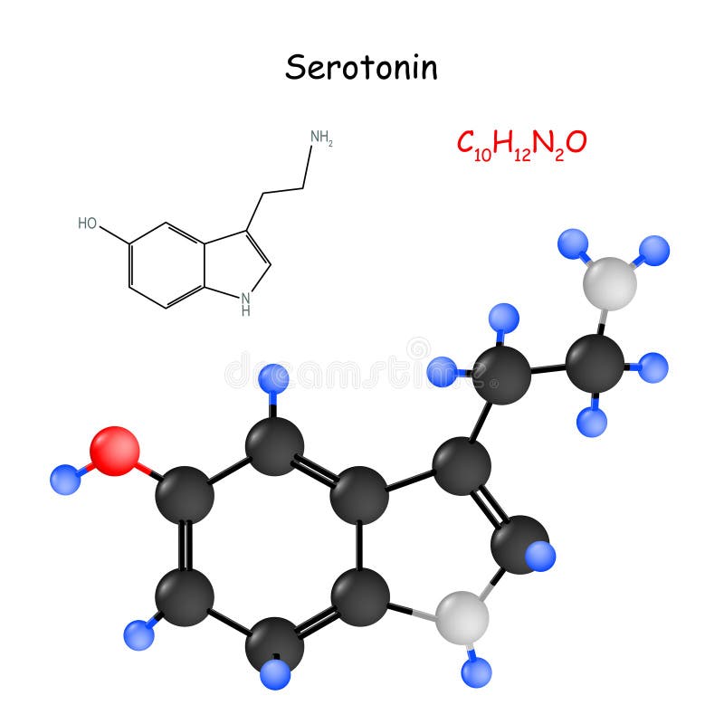 Serotonin Chemical Formula. Stock Vector - Illustration of gradient ...