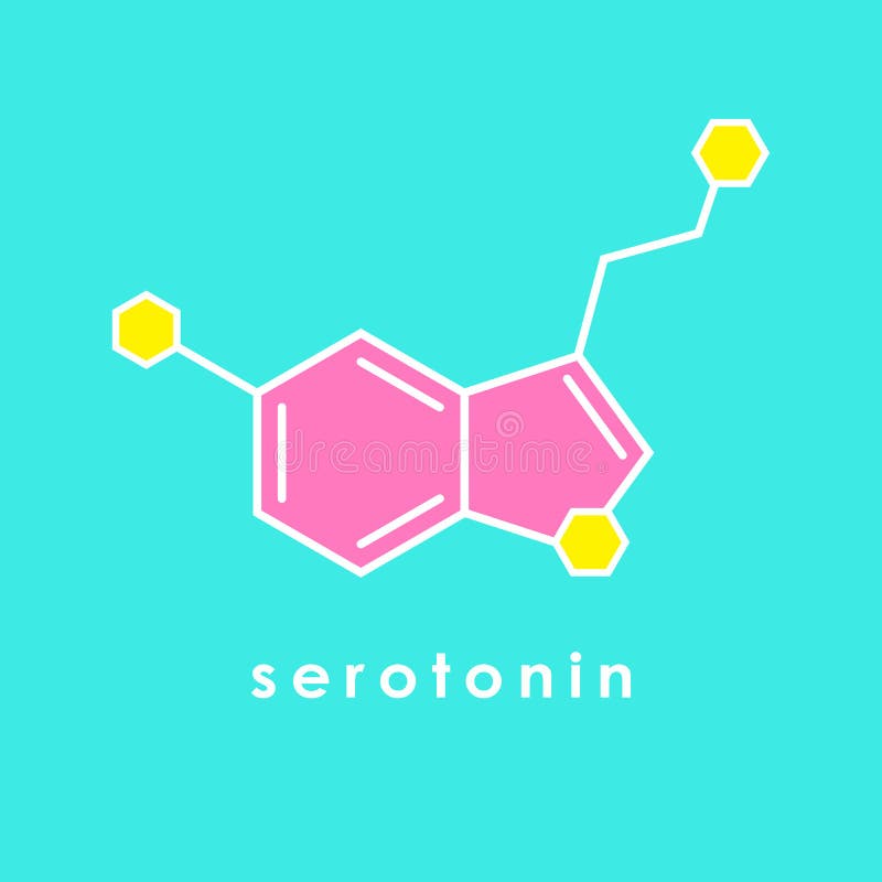 Serotonin Molecule Structure, Chemical Formula Stock Vector ...