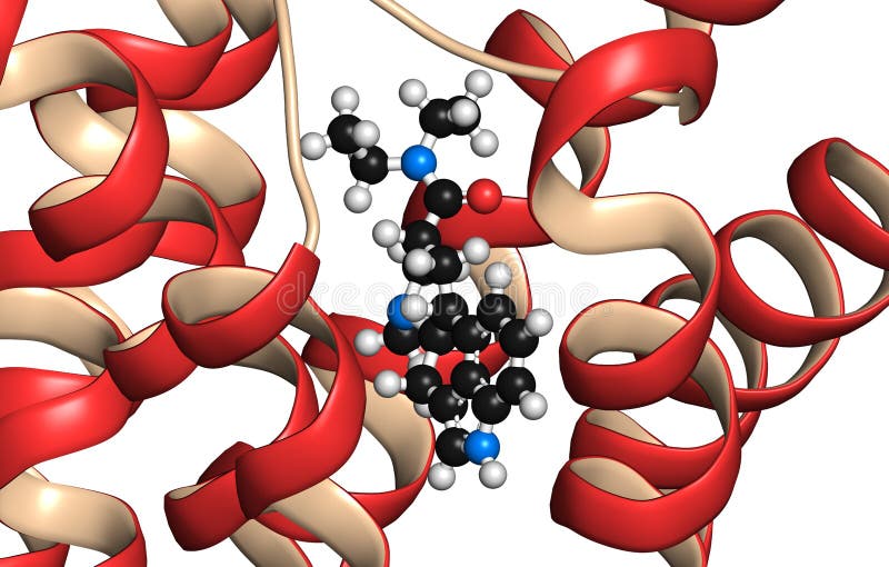 Molecular model of lsd stock illustration. Illustration of hallucinogen ...