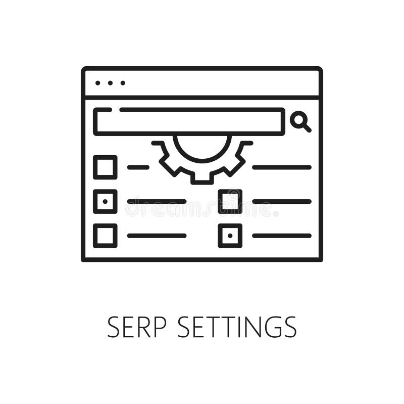 Serp Settings. Serp Icon Search Engine Result Page Stock Vector ...