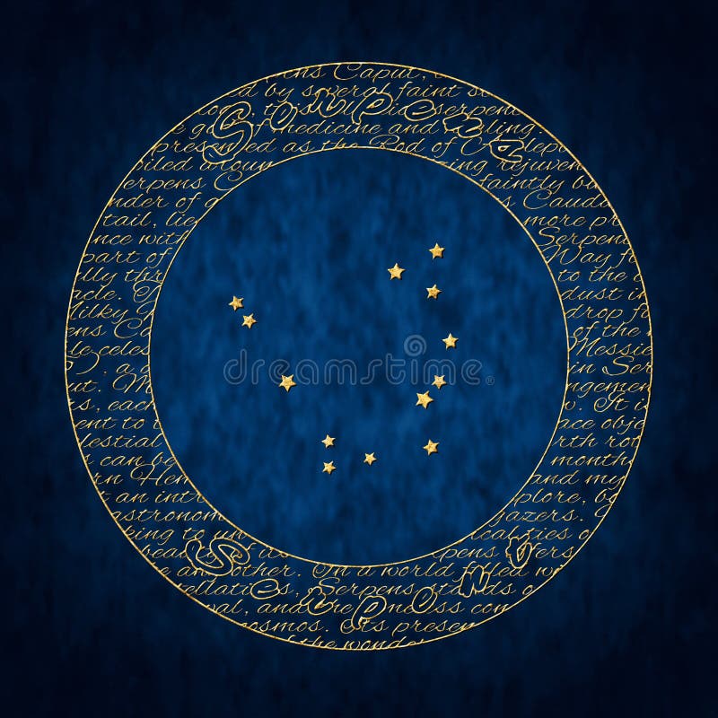Serpens Star Constellation, Serpent, Snake Constellation Stock Image ...