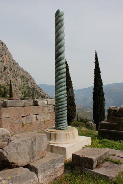 Serpent Column in Delphi stock photo. Image of architecture - 272736280