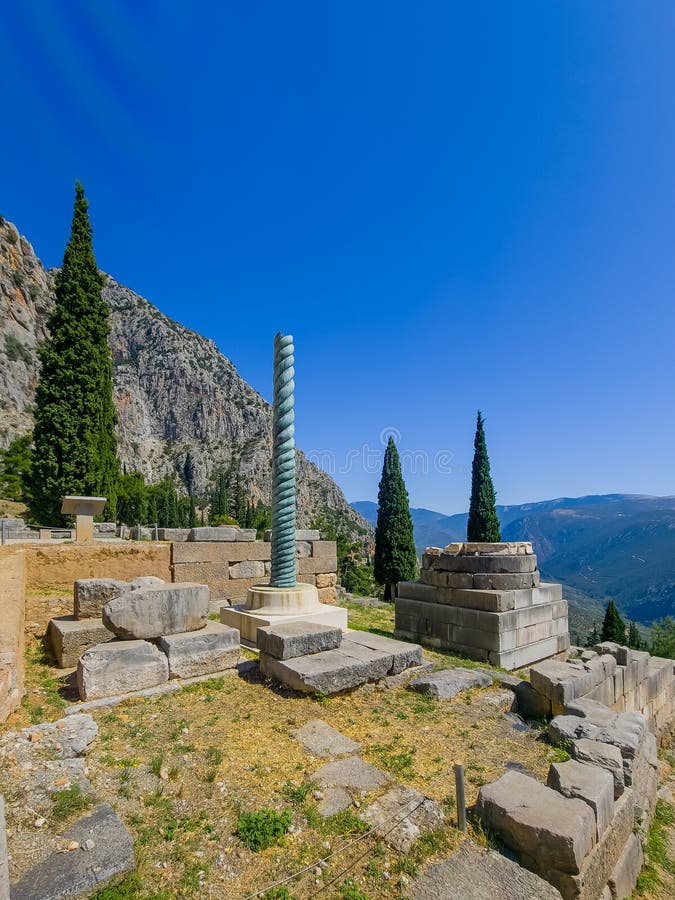 Serpent Column in Delphi stock image. Image of antiquity - 261904637