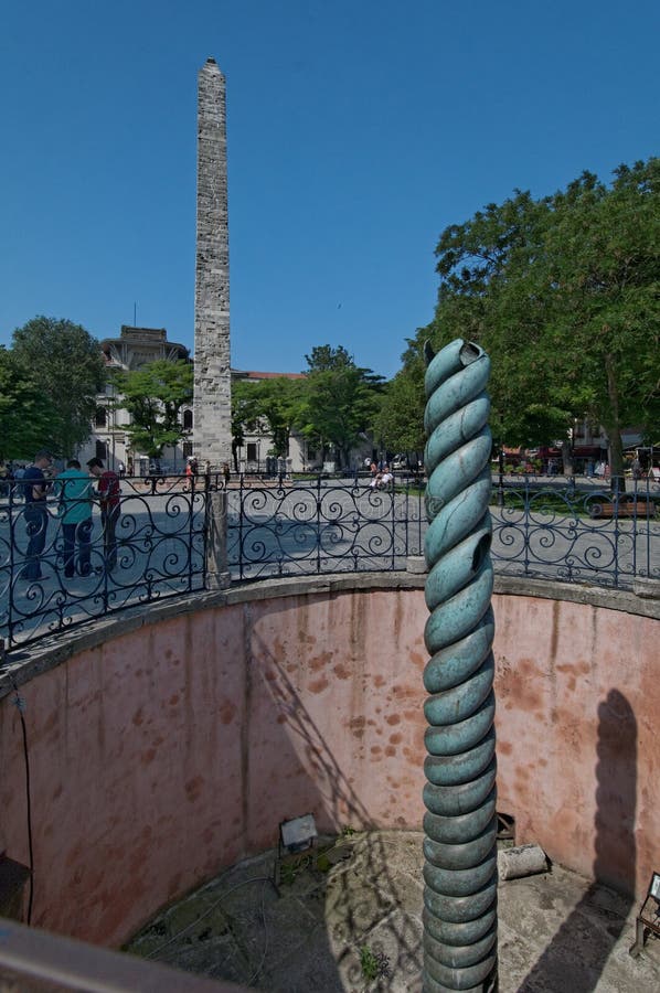 Serpent Column and Obelisk of Theodosius Stock Photo - Image of detail ...