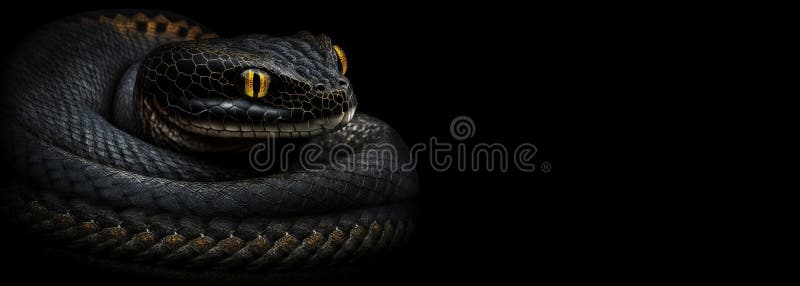 Serpent on Dark Background with Copy Space. Generative AI Stock ...