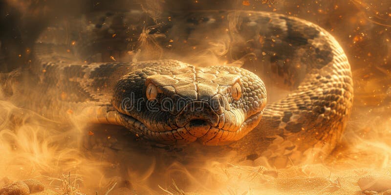 Serpent of Fire. Created by Generative Artificial Intelligence Stock ...