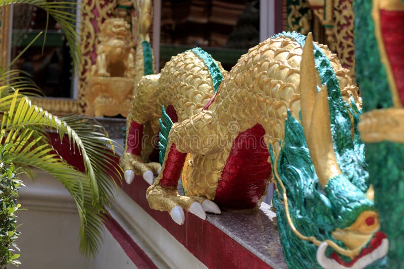 Serpent Statue Set in the Temple. Stock Photo - Image of architecture ...