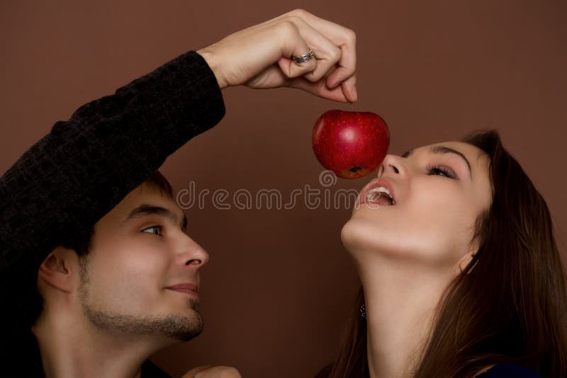 Serpent tempter stock image. Image of people, eats, brunette - 19194649