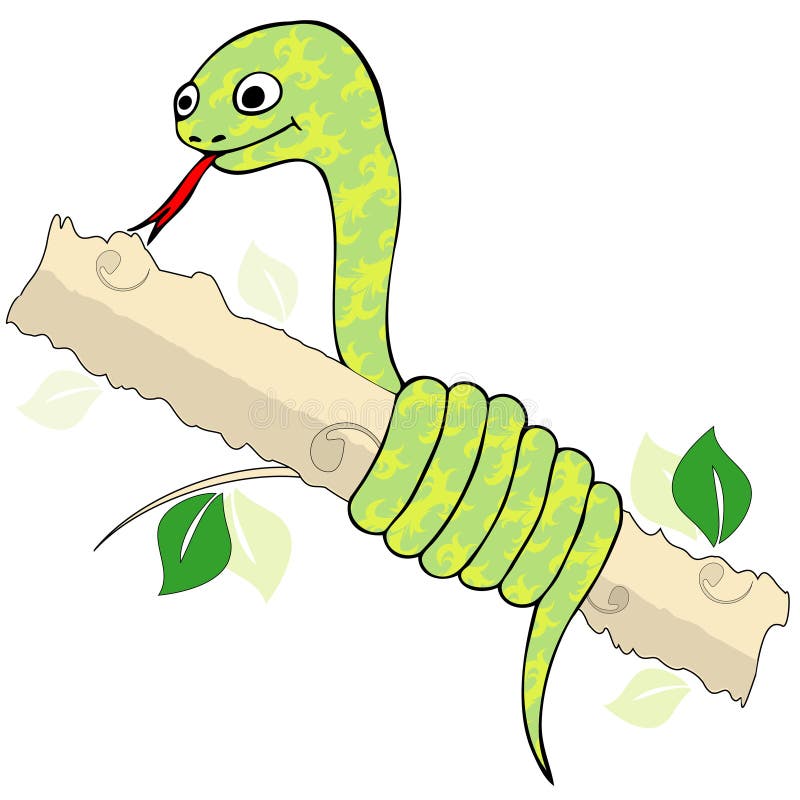 Serpent Tordant Le Branchement Illustration de Vecteur - Illustration ...