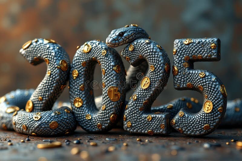 Serpent Wrapped Around 2025 with Bitcoin Symbols - Financial ...