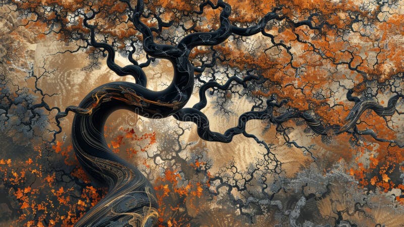Serpentine Autumn a Surreal Digital Artwork Capturing the Essence of ...