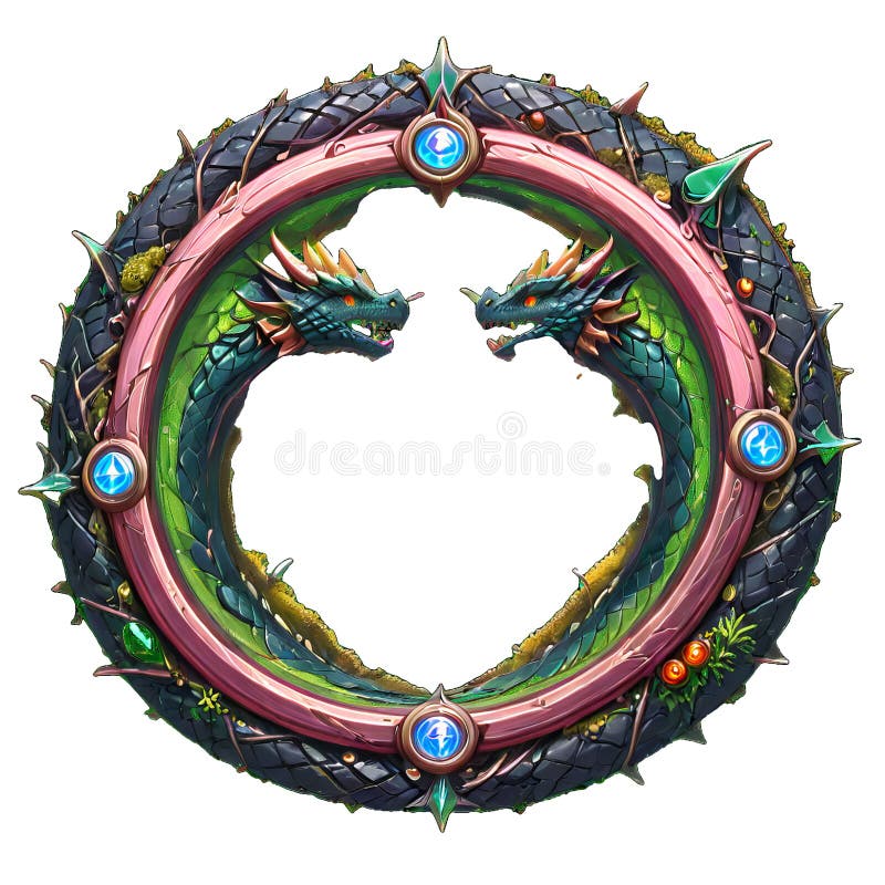 Serpentine Guardians: a Fantasy Dragon Emblem Stock Photo - Image of ...