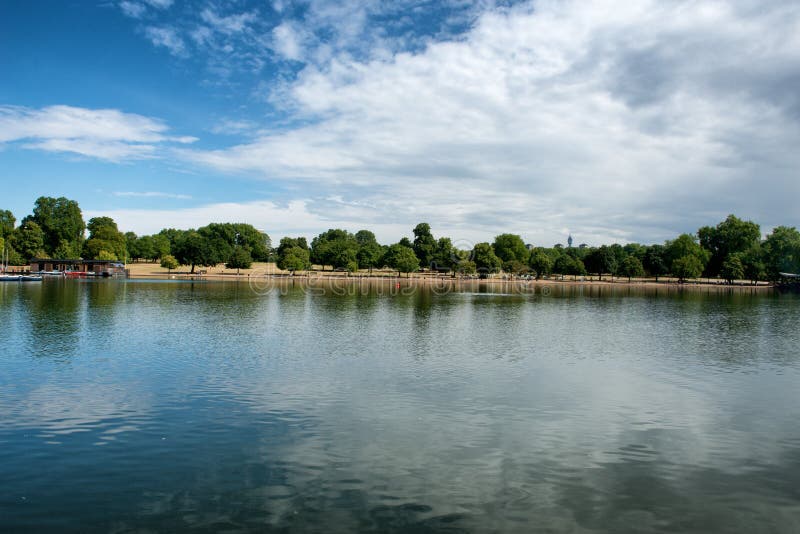 The Serpentine Lake in Hyde Park, London. Stock Photo - Image of ...