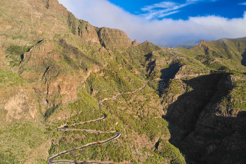 Serpentine in a Mountainous Area. a Highway in a Difficult Part of a ...