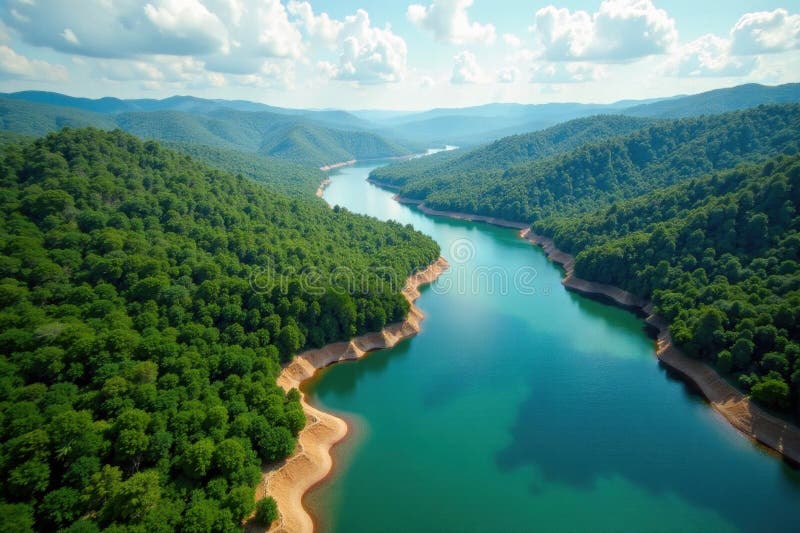 Serpentine River Channels, Lush Delta Landscape, Pattern, River Stock ...