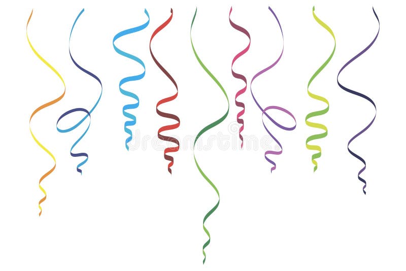 Serpentine Streamers Objects Stock Vector - Illustration of colorful ...