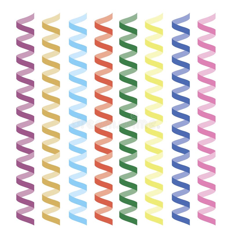 Serpentine Streamers Objects Stock Vector - Illustration of birthday ...