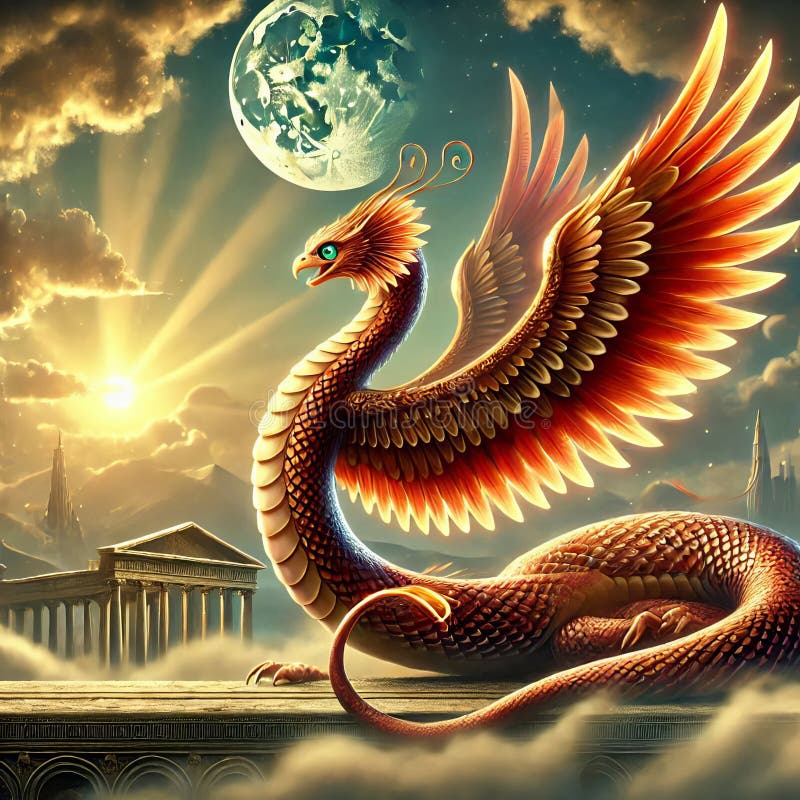 Serpiente Anfiptere Alada Sin Piernas Feathery Elegante Stock de ilustración - Ilustración de ...