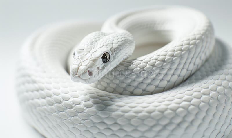 Serpiente Blanca Sobre Fondo Blanco Stock de ilustración - Ilustración ...