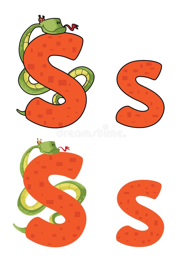 Serpiente de la letra S ilustración del vector. Ilustración de anaconda ...