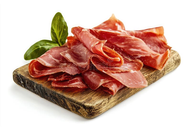 Serrano Ham Slice Isolated on White Background Stock Illustration ...