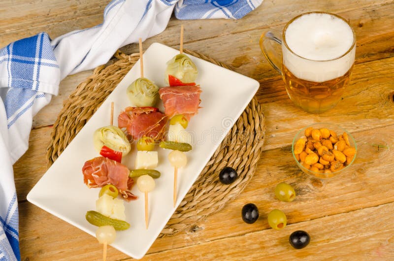 Serrano ham tapa stock photo. Image of starter, tapas - 44377136