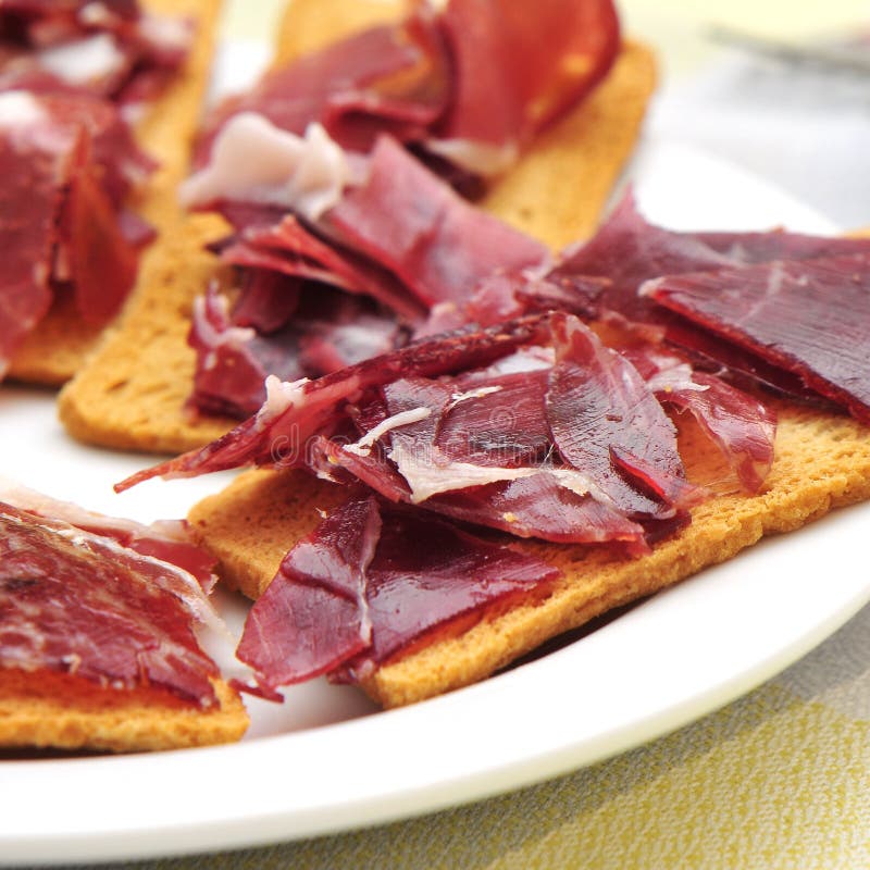 Serrano ham tapas stock photo. Image of proteins, iberian - 29057482