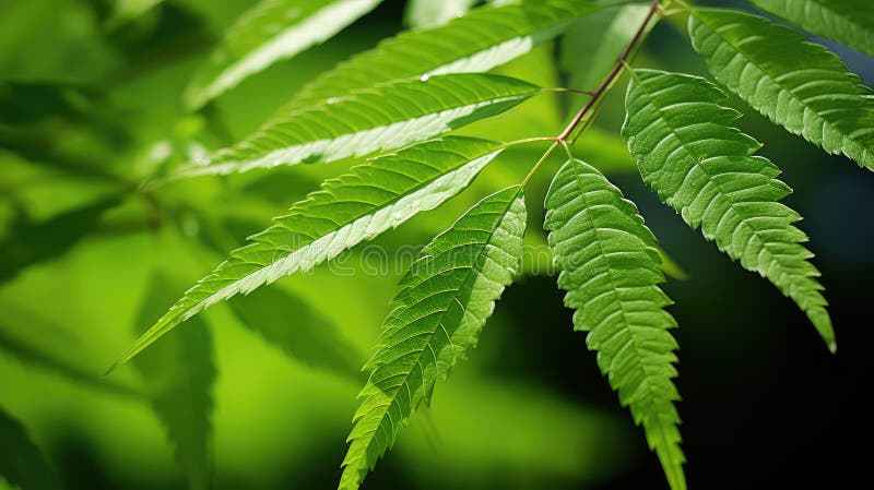 Serrated neem tree stock illustration. Illustration of glistening ...