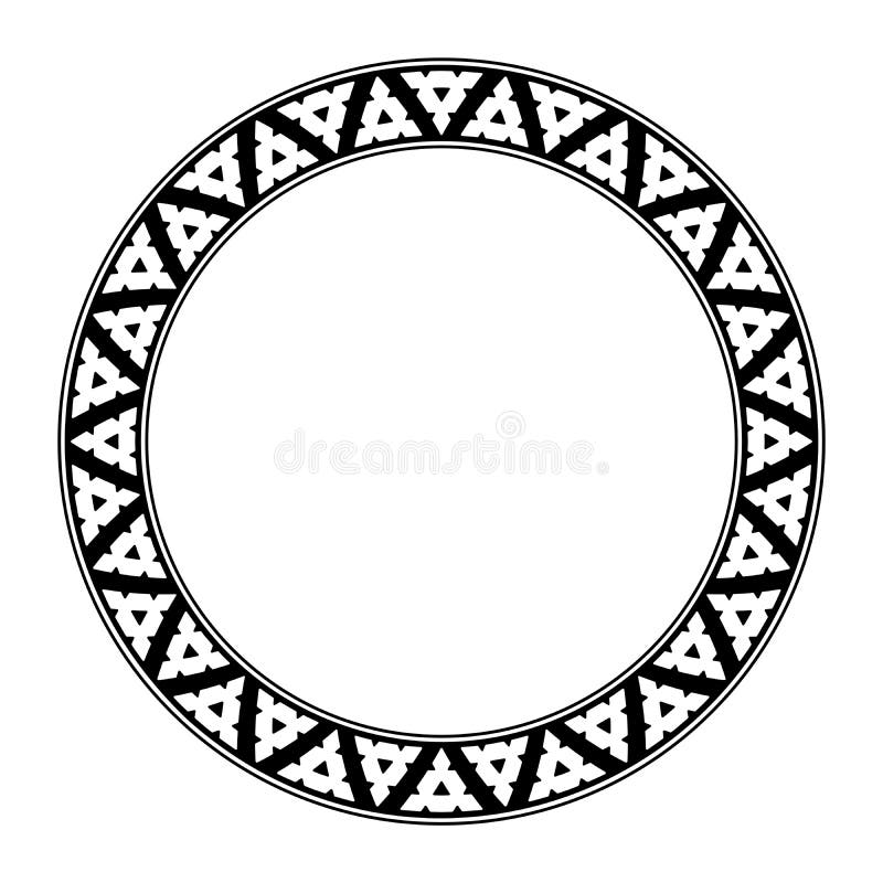 Serrated Triangle Pattern, Circle Frame, Based on Melanesian Patterns ...