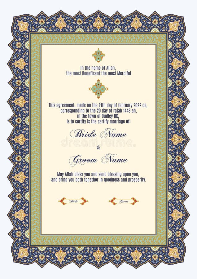 Nikkah Certificate Stock Illustrations – 56 Nikkah Certificate Stock ...