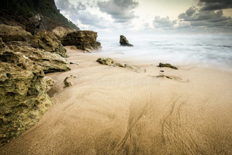 Seruni Beach, Gunungkidul, Yogyakarta Stock Image - Image of seruni ...