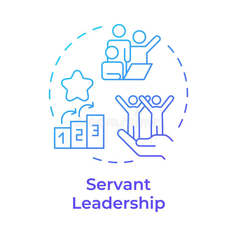 Servant Leadership Blue Gradient Concept Icon Stock Vector ...