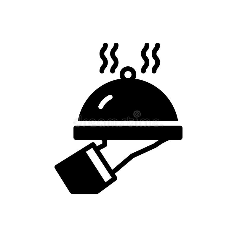 Black Solid Icon for Serve, Attend and Dish Stock Vector - Illustration ...