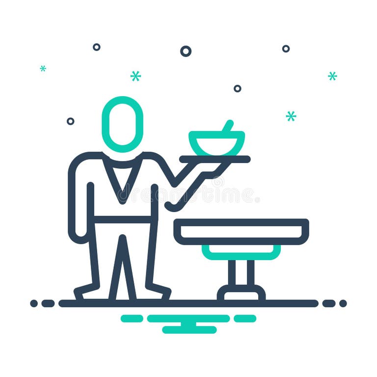 Mix Icon for Serve, Waiter and Servant Stock Vector - Illustration of ...