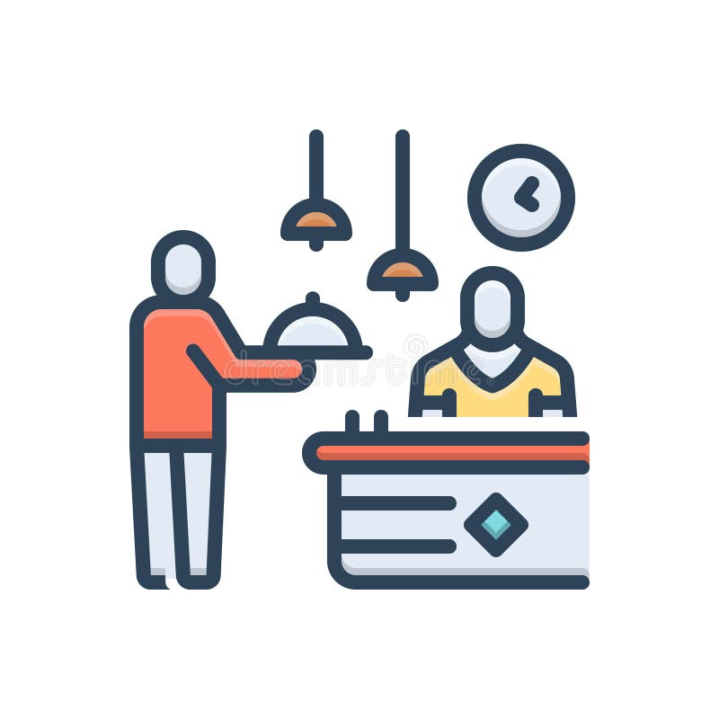 Color Illustration Icon for Serve, Waiter and Employee Stock Vector ...
