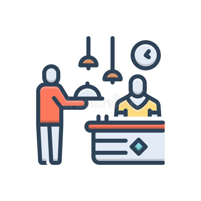 Color Illustration Icon for Serve, Waiter and Employee Stock Vector ...