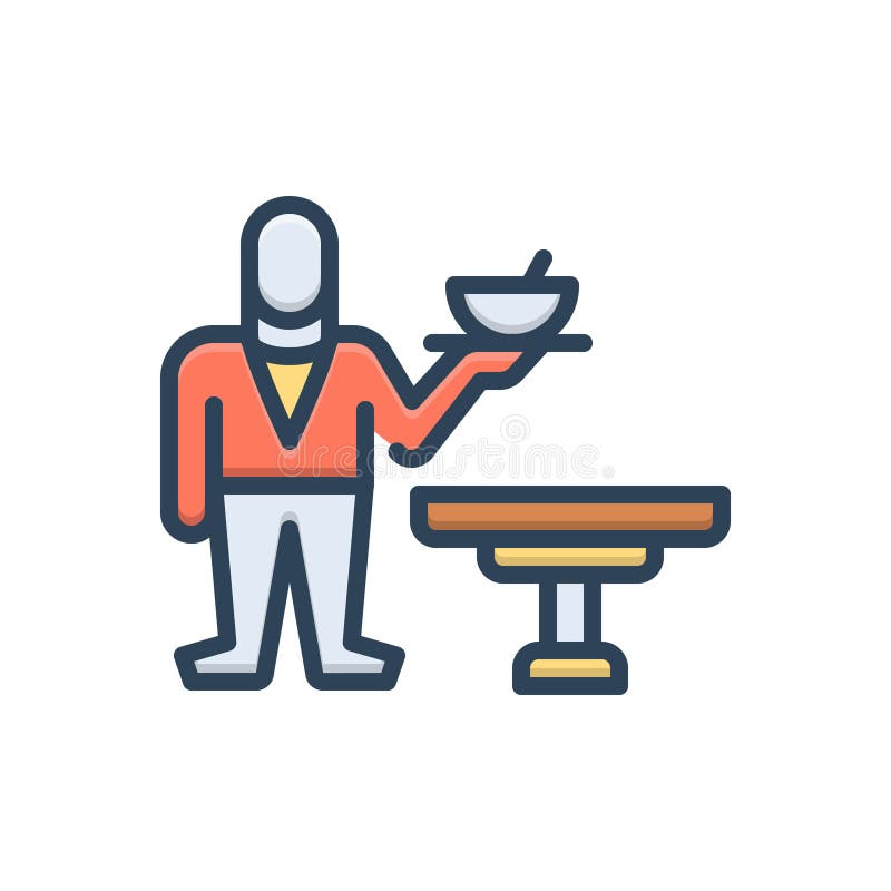 Color Illustration Icon for Serve, Waiter and Staff Stock Vector ...