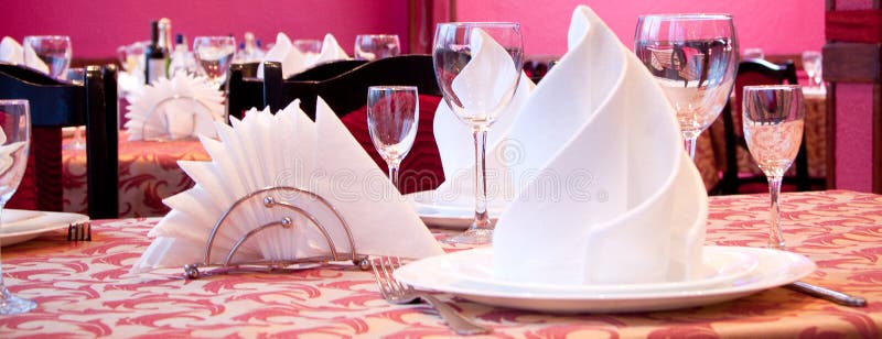 Serve table in restaurant stock image. Image of luxury - 18850245