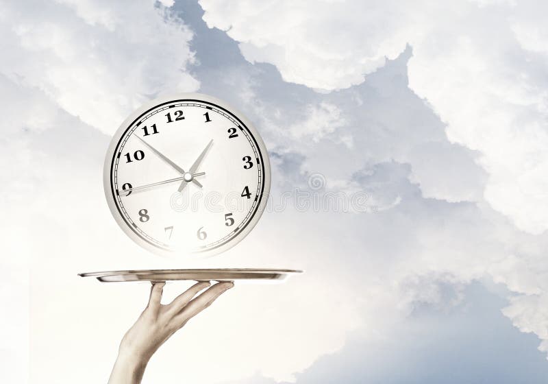 Serve time on tray stock image. Image of delivering, time - 63705211