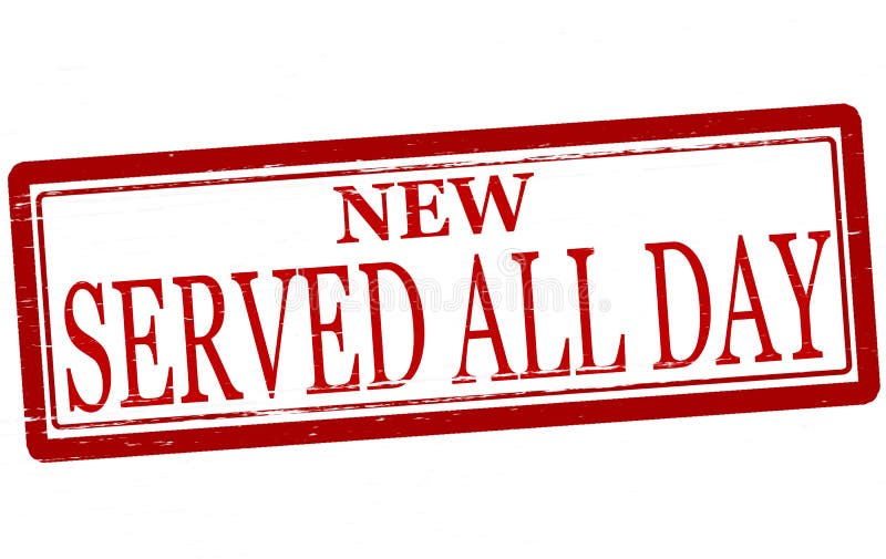 Served All Day Rubber Stamp Stock Vector - Illustration of chairperson ...