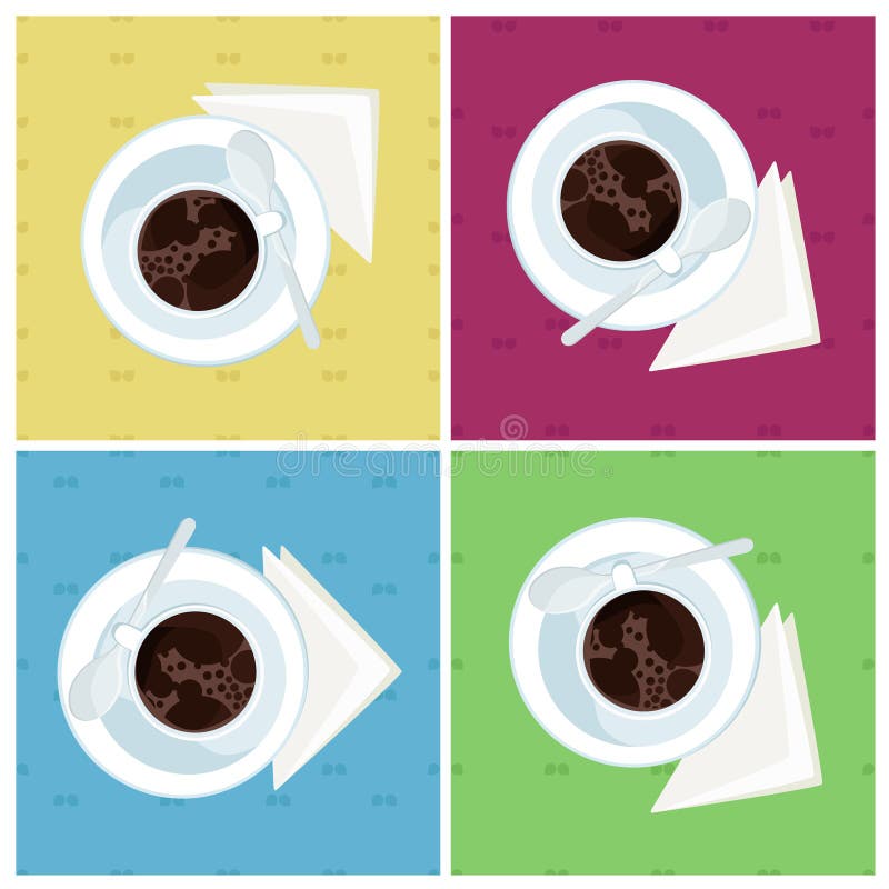 Served black coffee stock vector. Illustration of morning - 129082243