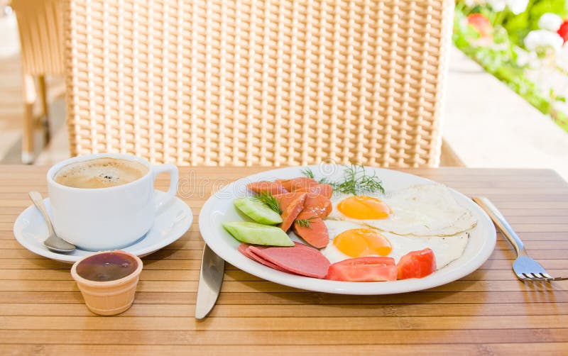 Served breakfast stock photo. Image of cook, interiors - 9915868