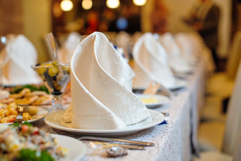 Served Celebratory Wedding Table in the Restaurant Stock Photo - Image ...