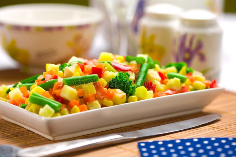 Served Chopped Vegetables Mixture Stock Photo - Image of potato, onion ...